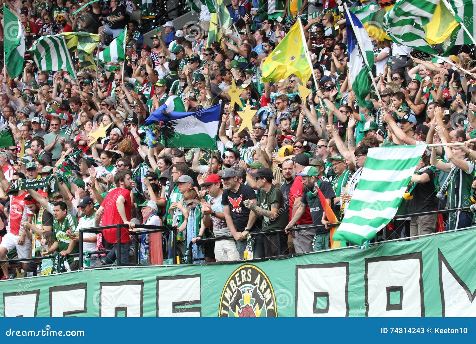 Timbers Army flags editorial stock photo. Image of grass - 74814243