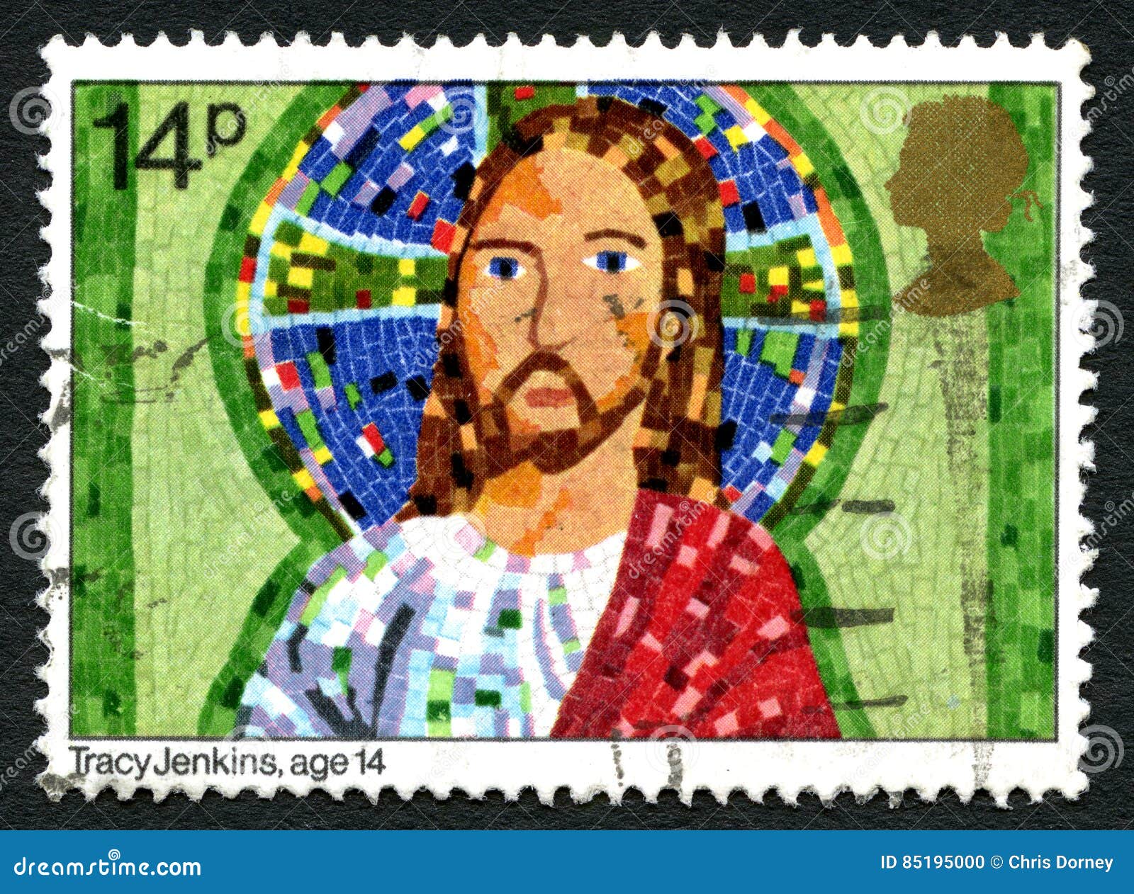 Timbre-poste BRITANNIQUE De Jesus Christ Drawing Image éditorial ...