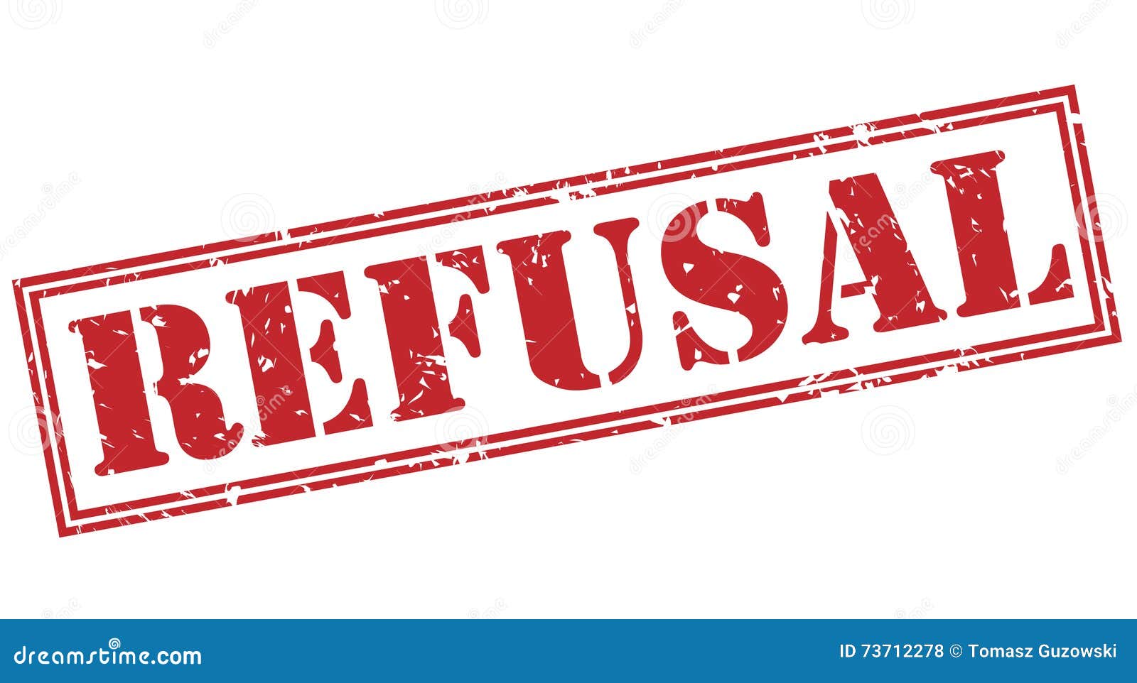Timbre rouge de refus illustration stock. Illustration du blanc - 73712278