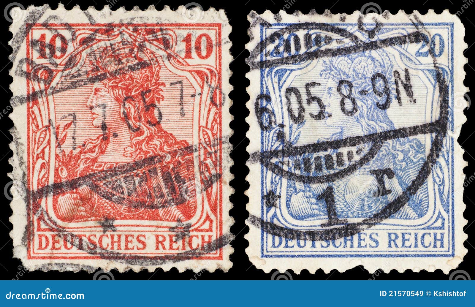 Timbres-poste De Cru Du Reich De Deutsches Image stock éditorial ...