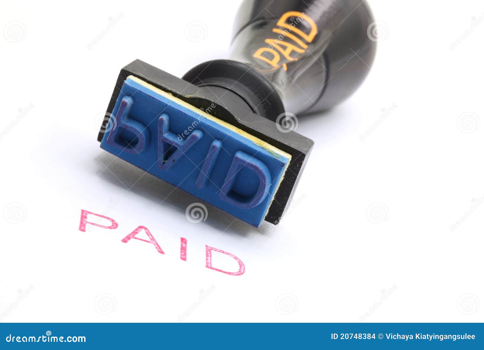 Timbro di gomma pagato fotografia stock. Immagine di indietro - 20748384