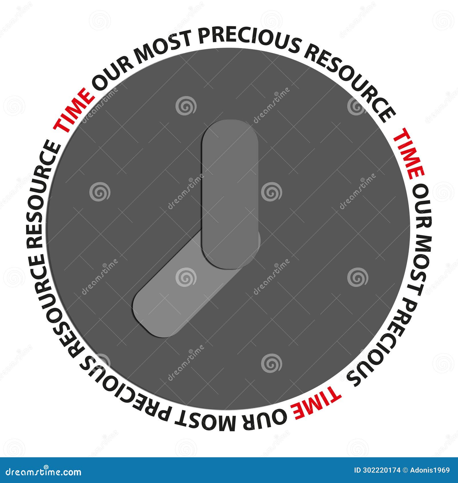 Time Our Most Precious Resource on White Stock Illustration ...