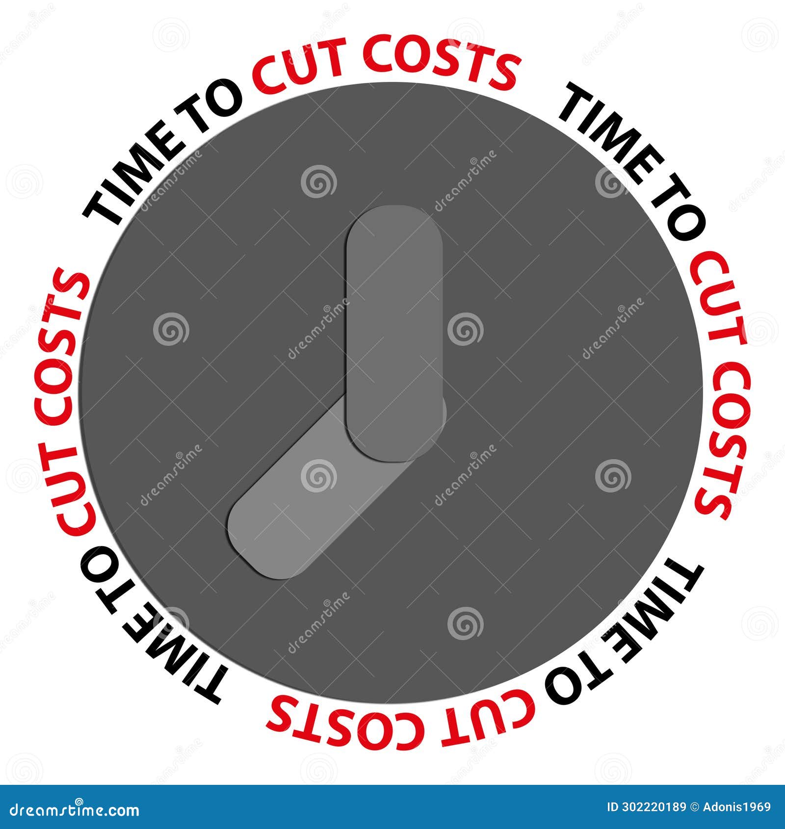 Time to cut costs on white stock illustration. Illustration of ...