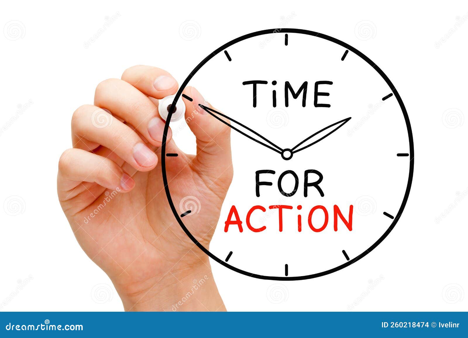 Time for Action Clock Concept Stock Photo - Image of active, initiative ...
