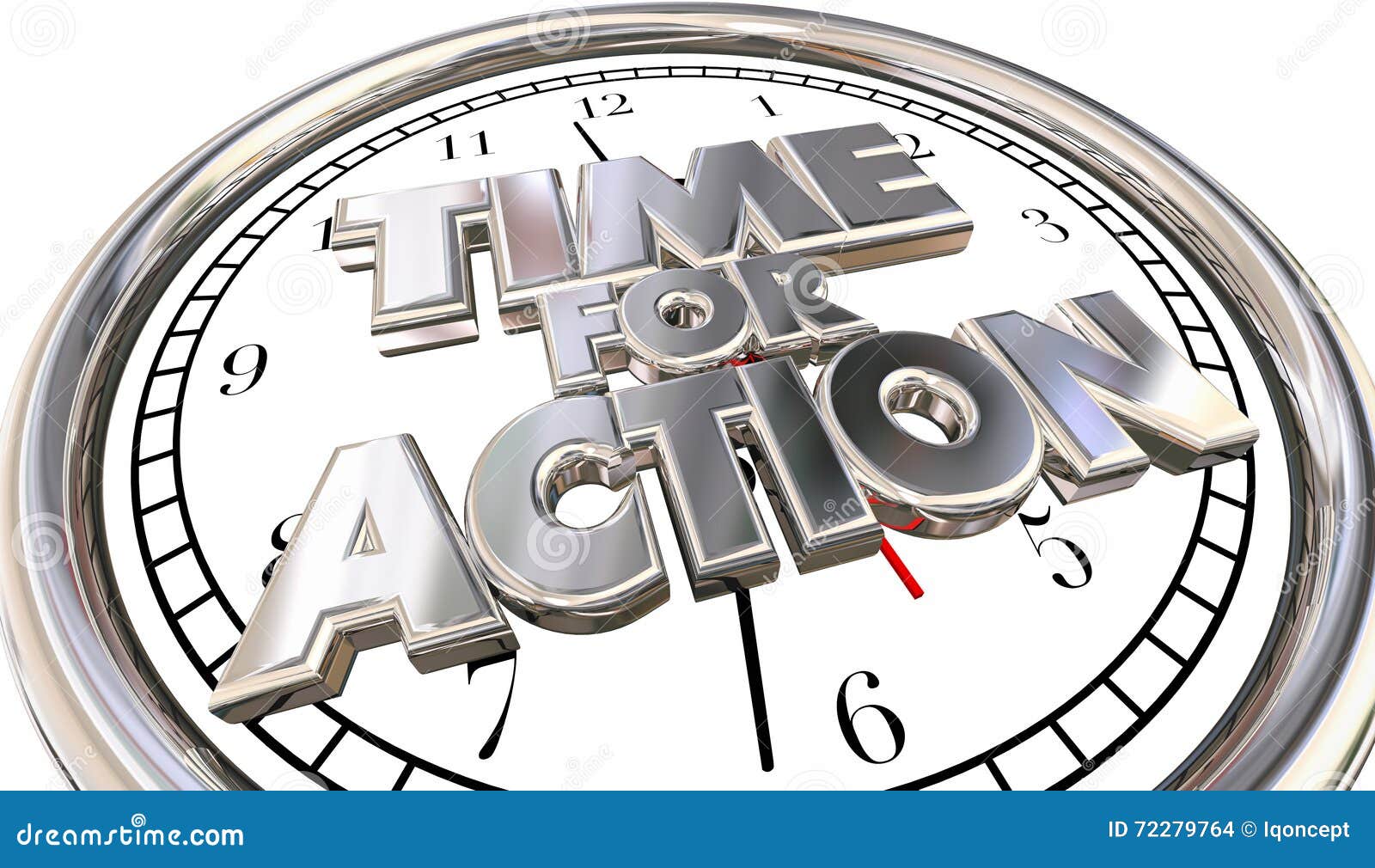 Time for Action Clock Now Move Progress Succeed Words Stock ...