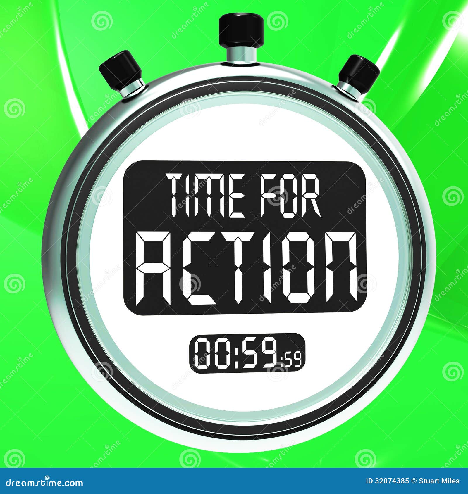 Time for Action Clock Shows To Inspire and Motivate Stock Illustration ...