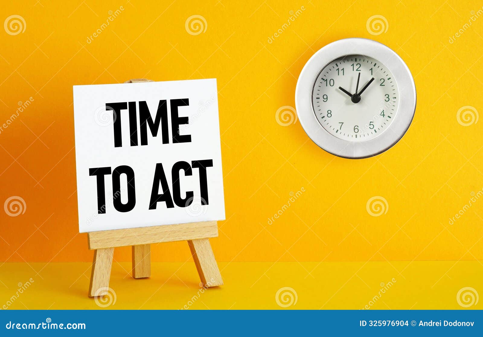 Time for Action is Shown Using the Text. Time and Business Concept ...