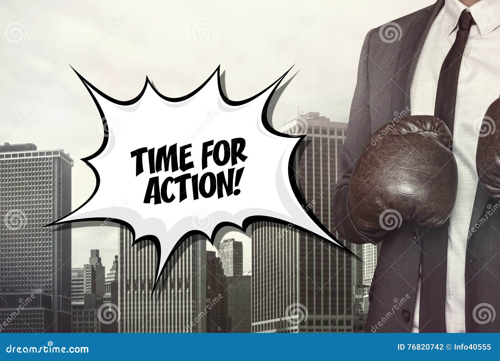 Time for Action Text on Speech Bubble Stock Illustration - Illustration ...