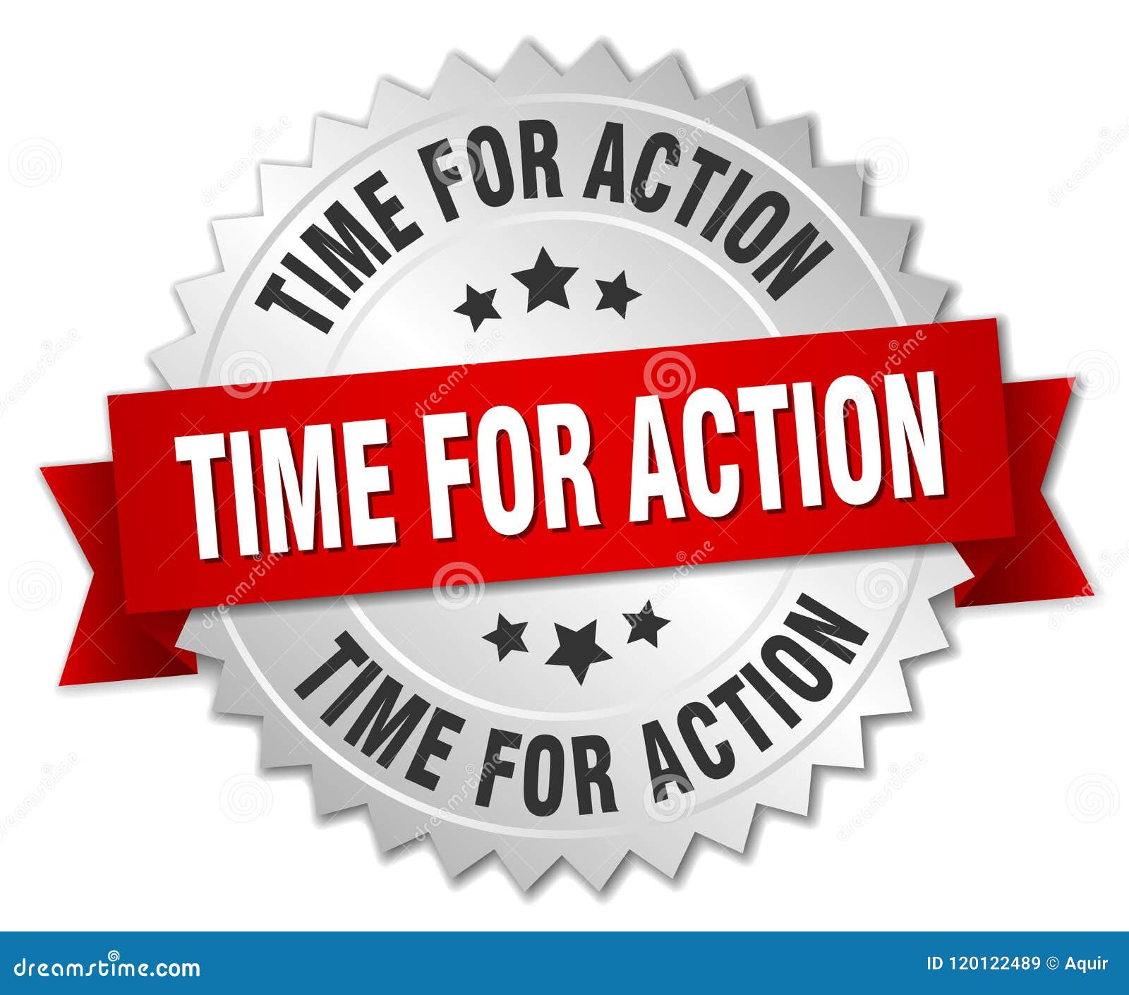 Time for action stock vector. Illustration of medal - 120122489