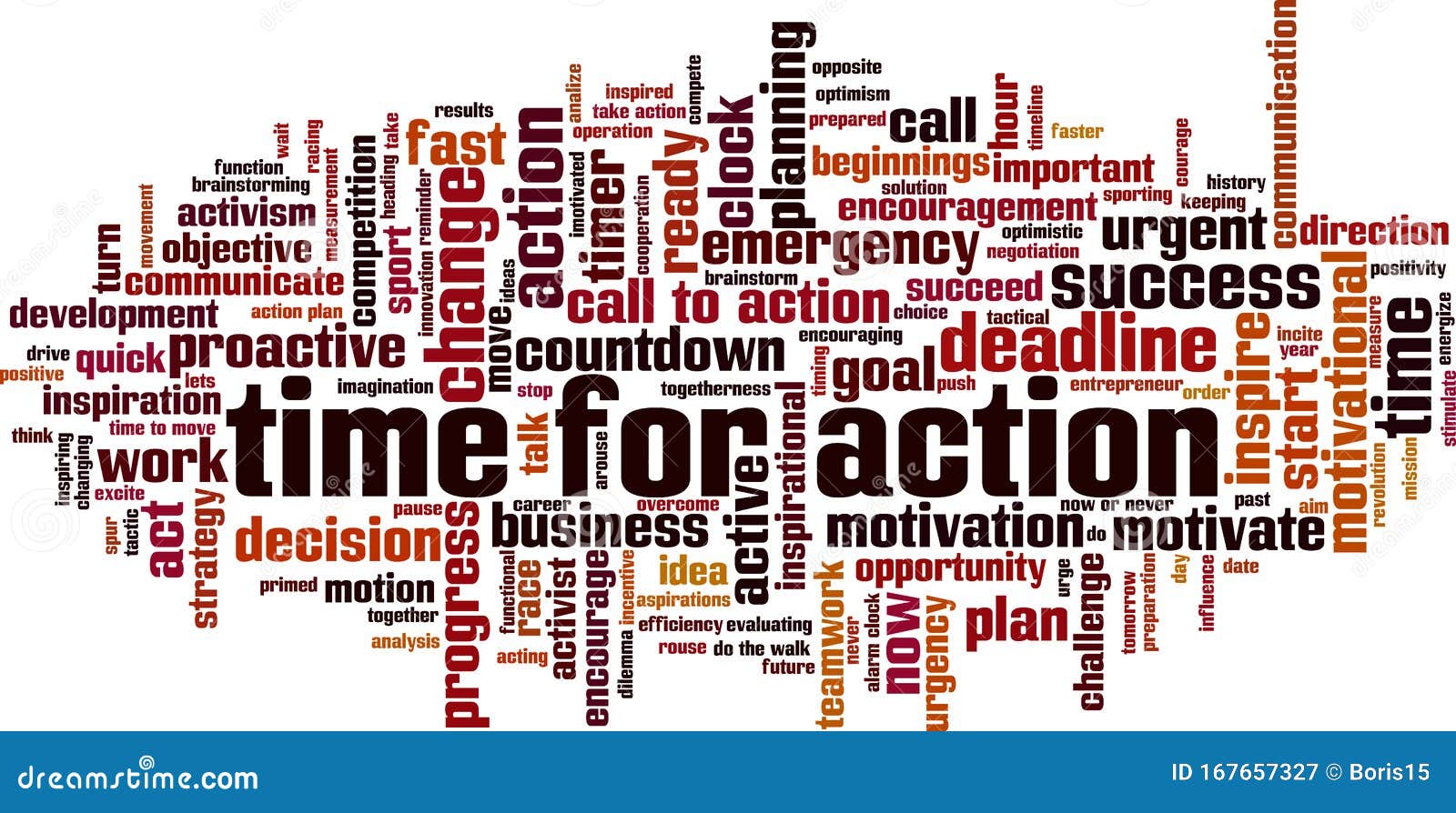 Action In Word Cloud Shows Inspired Activity Stock Photography ...