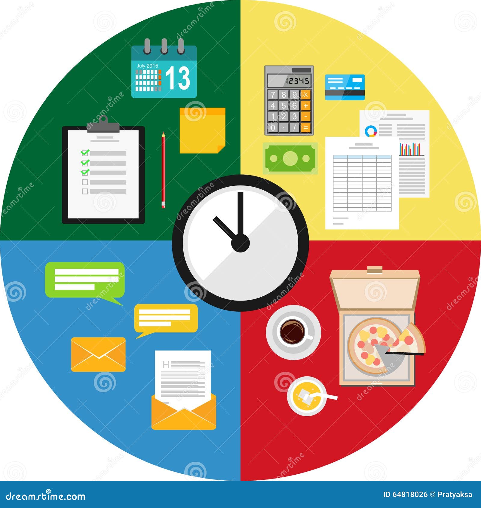 Time of activity stock vector. Illustration of banner - 64818026