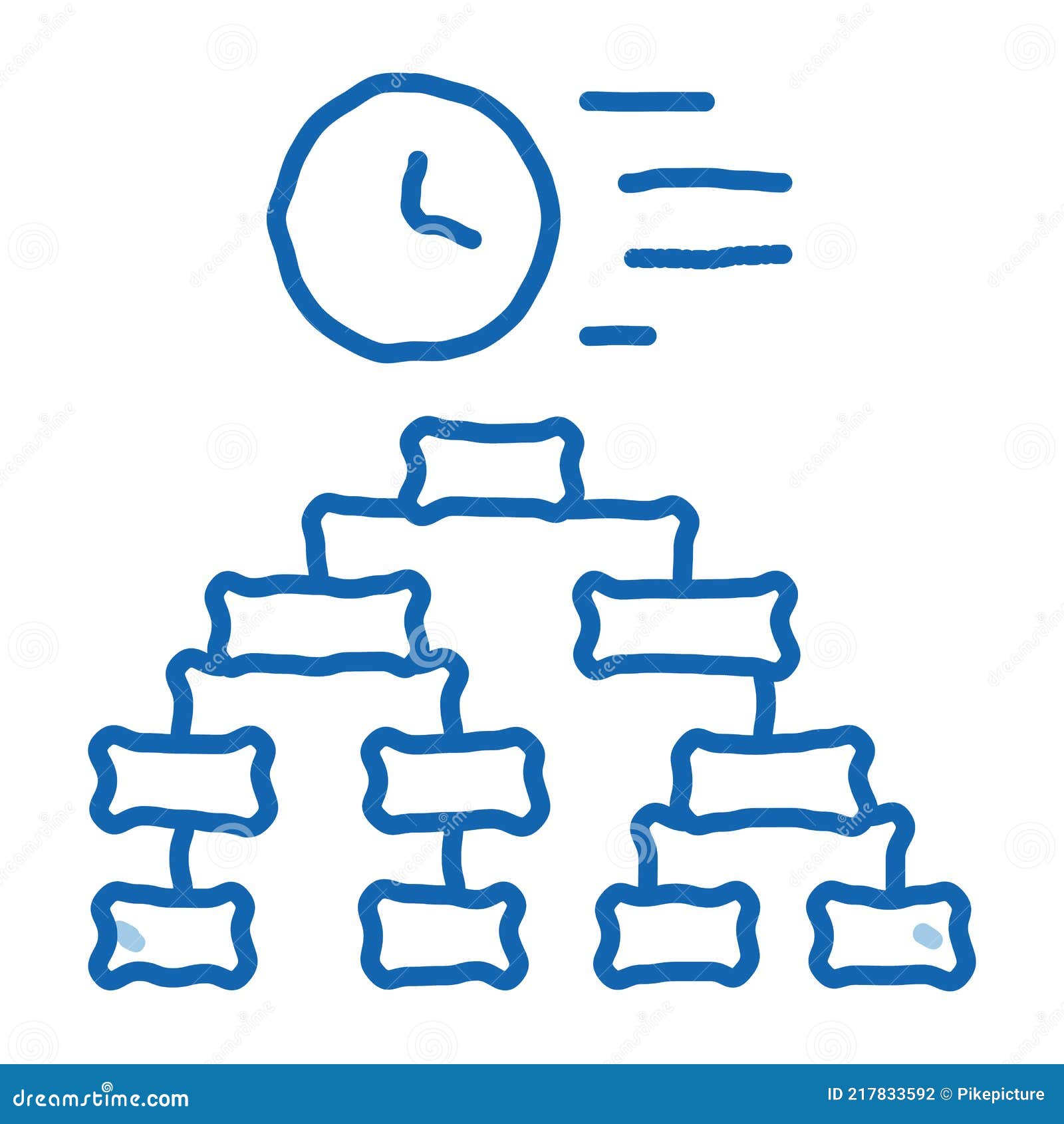 Time Algorithm Doodle Icon Hand Drawn Illustration Stock Vector ...