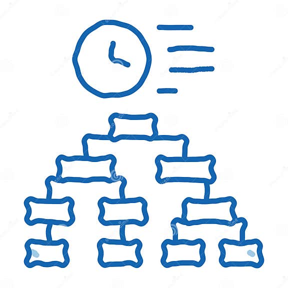 Time Algorithm Doodle Icon Hand Drawn Illustration Stock Vector ...