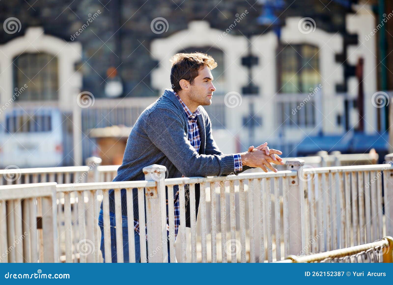 Time Alone with My Thoughts. a Handsome Young Man Leaning Over a ...