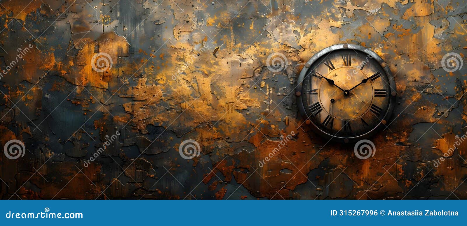 Concept Time, Decay, Clock, Textured Wall Time Amidst Decay a Clock on ...