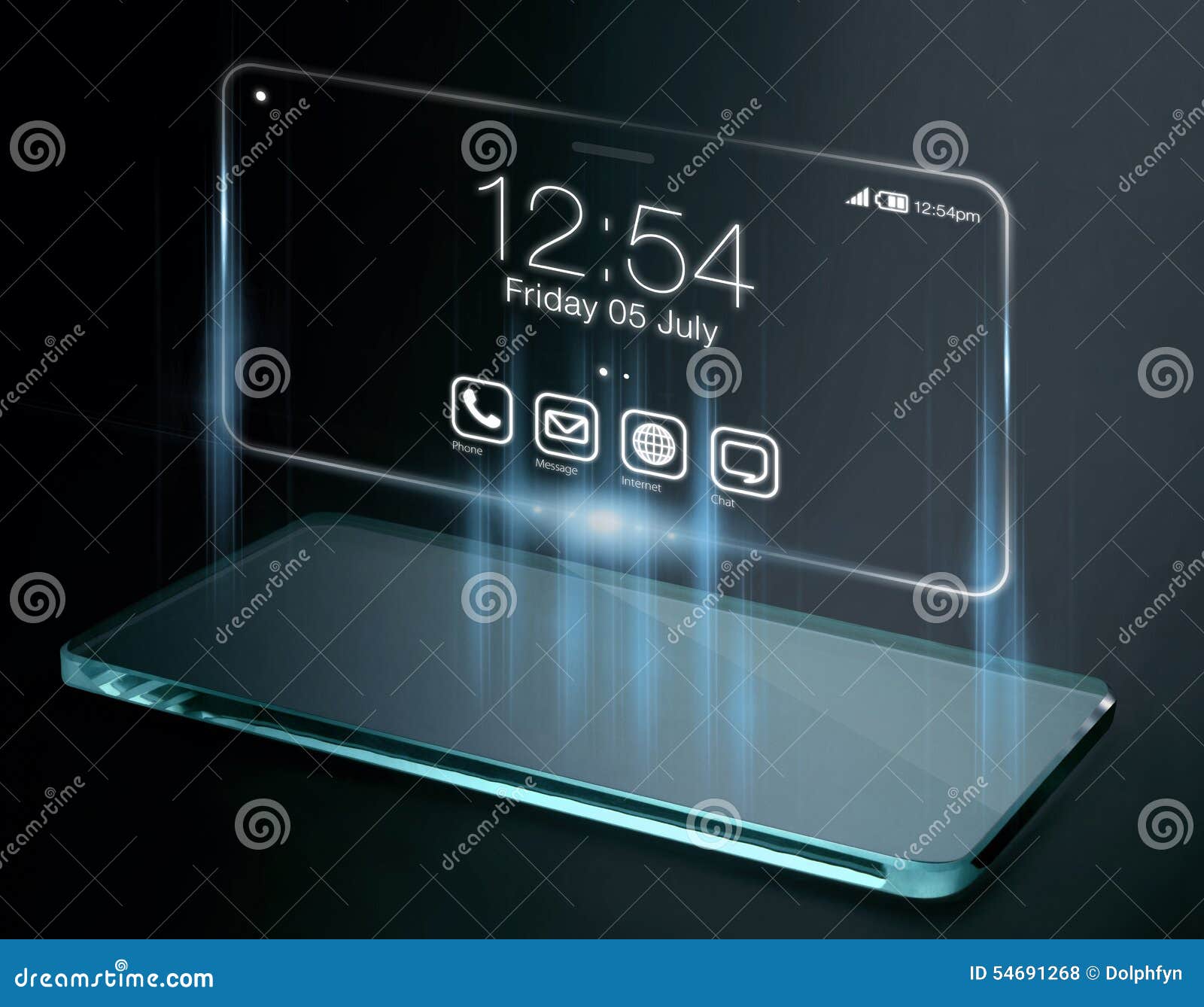 Time and Apps on Three Dimensional Smartphone Screen Stock Photo ...