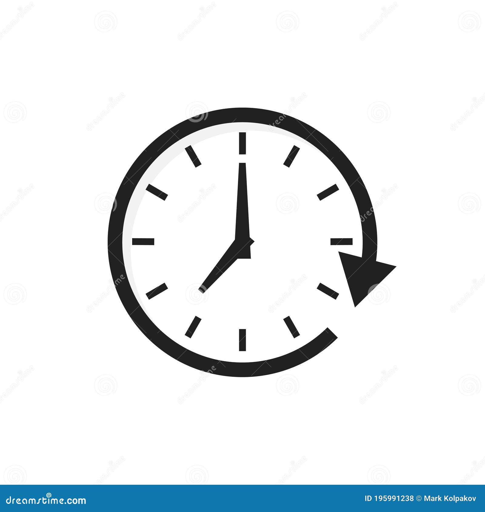 Time Arrow Vector Icon. Clock Isolated Icon for Wab Design Stock Vector ...