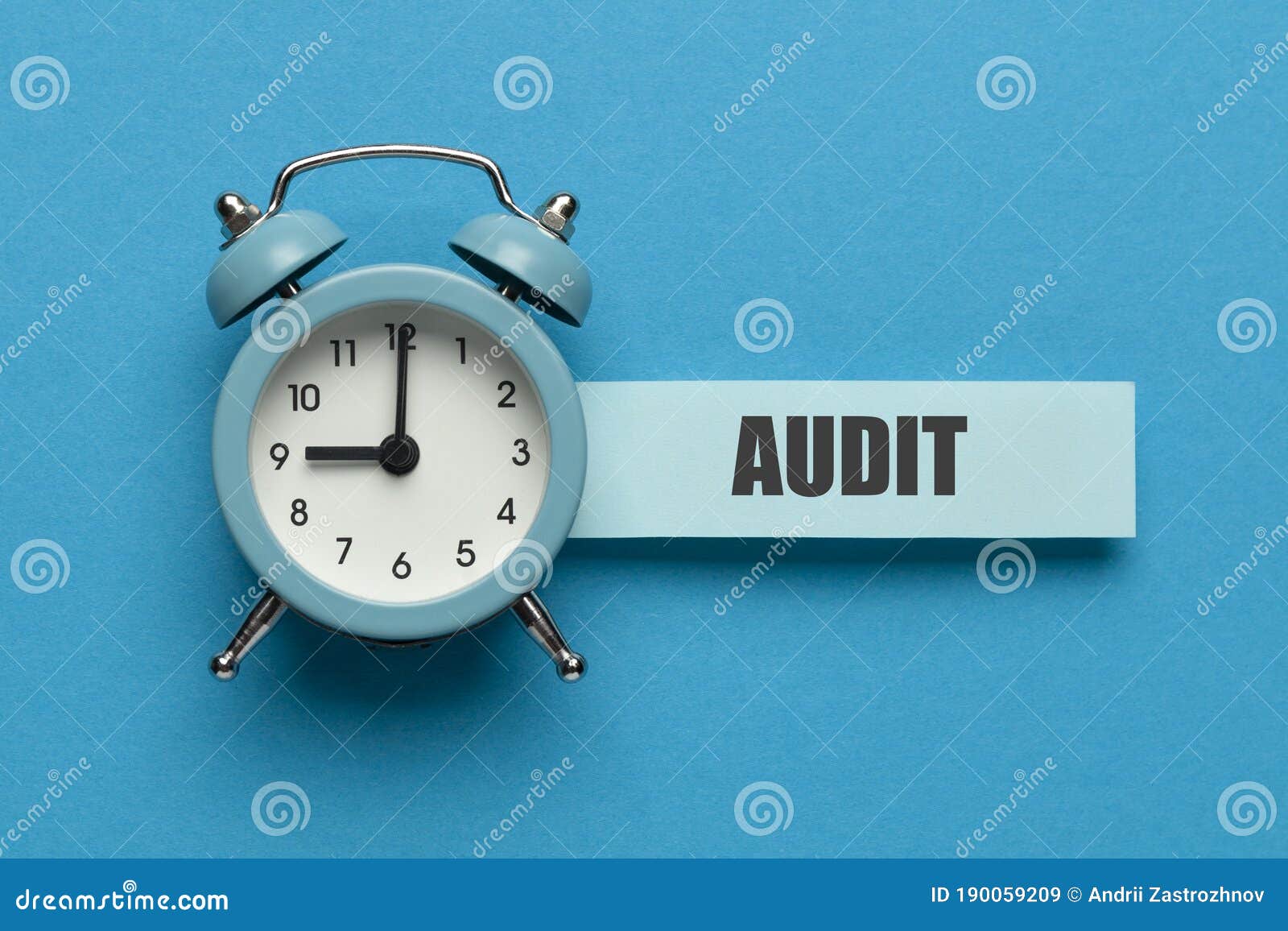 Time for Audit, Concept. Finance Clock on Blue Background Stock Image ...