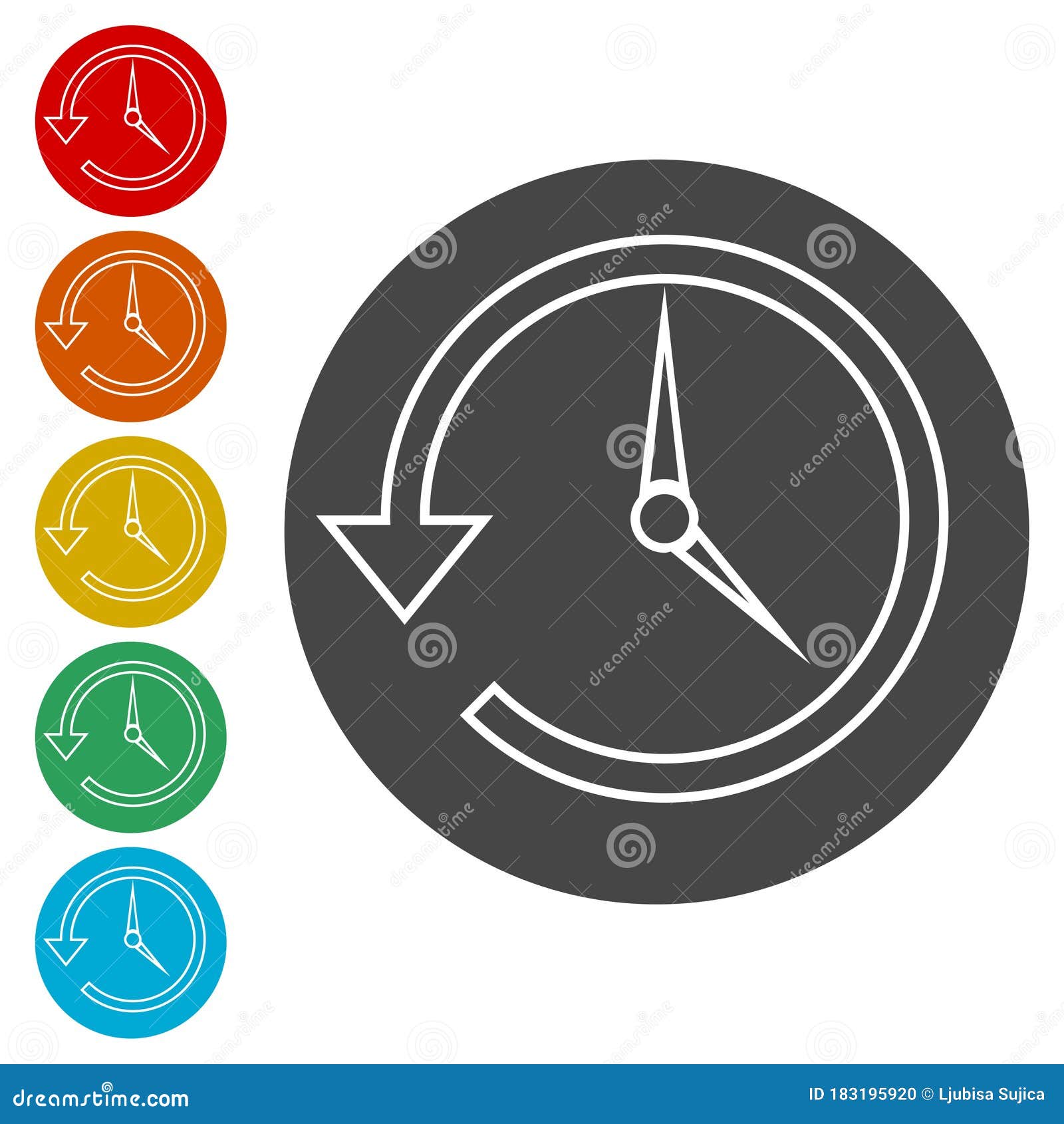 Time Back Icon, History Icon Stock Vector - Illustration of european ...
