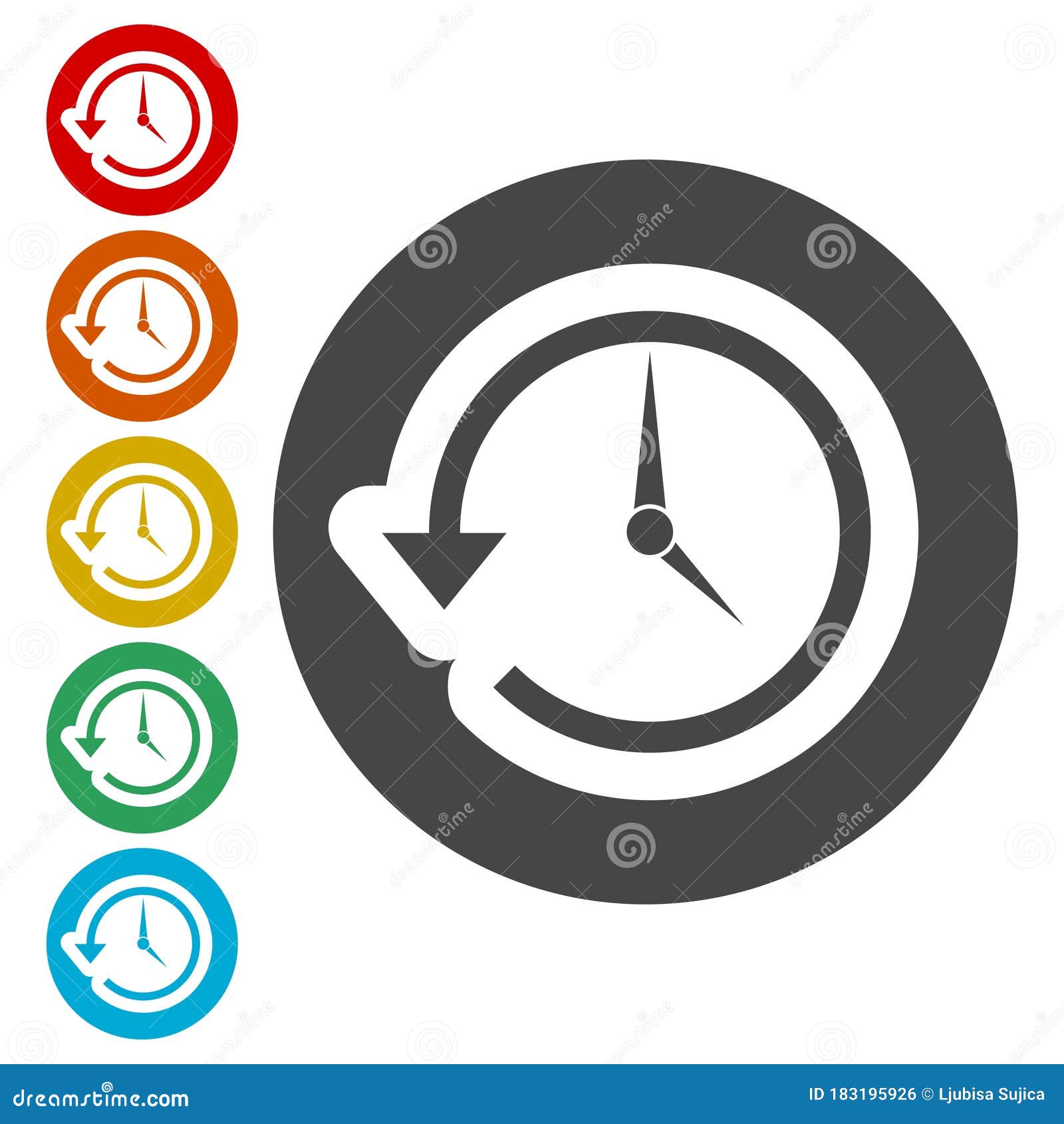 Time Back Icon, History Icon Stock Vector - Illustration of modern ...