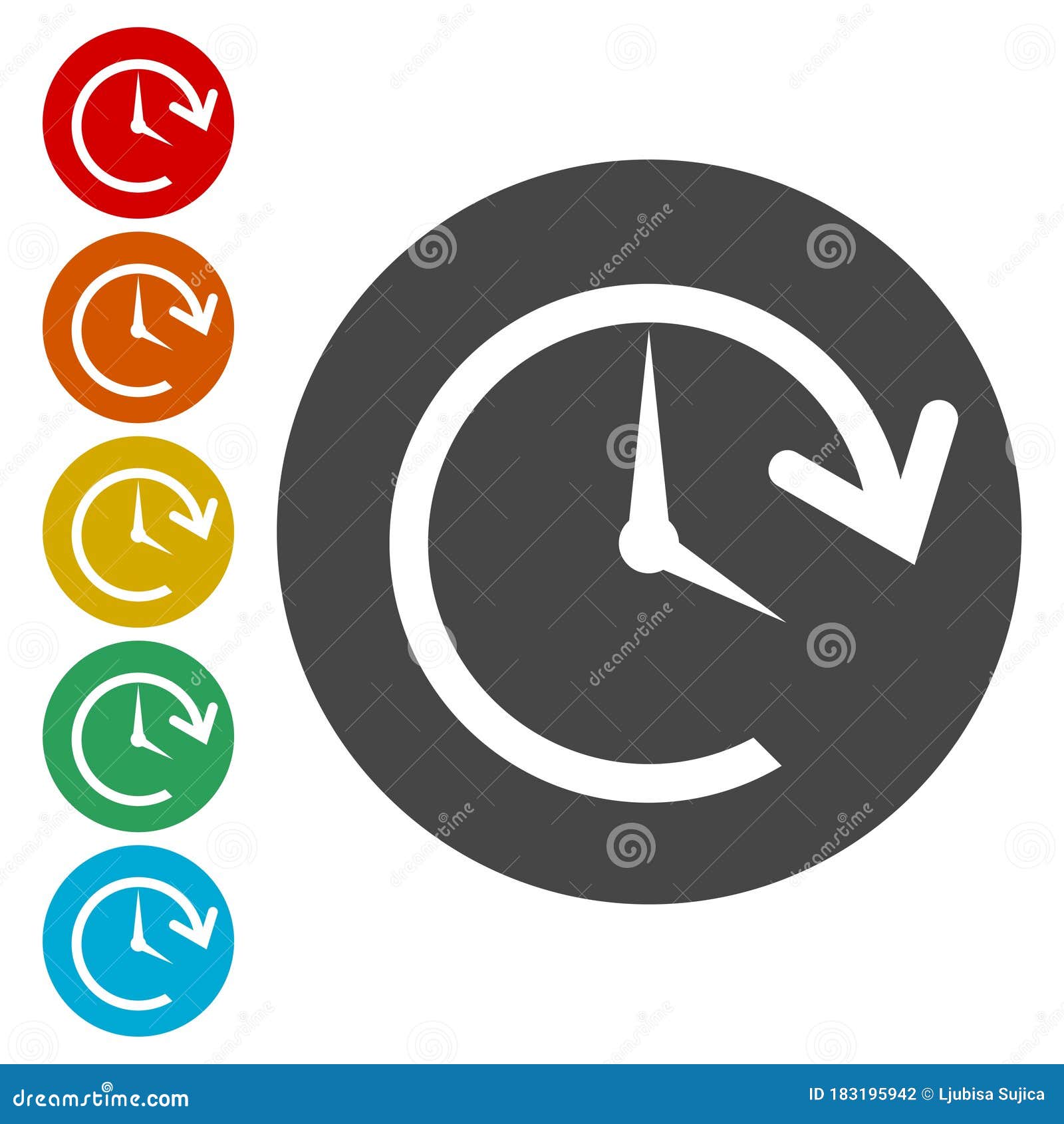 Time Back Icon, History Icon Stock Vector - Illustration of display ...