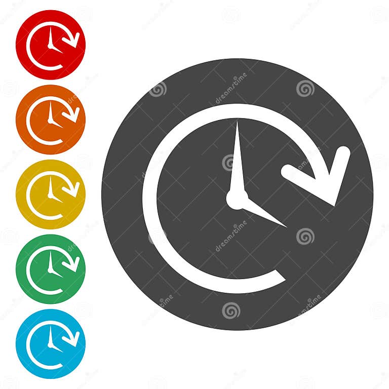 Time Back Icon, History Icon Stock Vector - Illustration of display ...