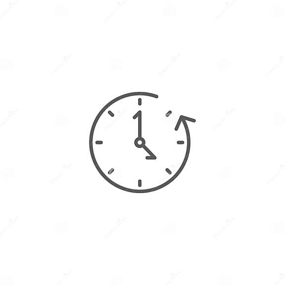 Time Back Symbol Vector Icon Isolated on White Background Stock Vector ...