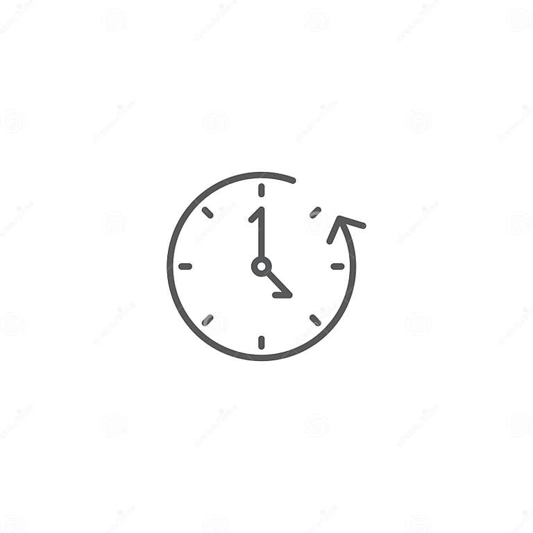 Time Back Symbol Vector Icon Isolated on White Background Stock Vector ...