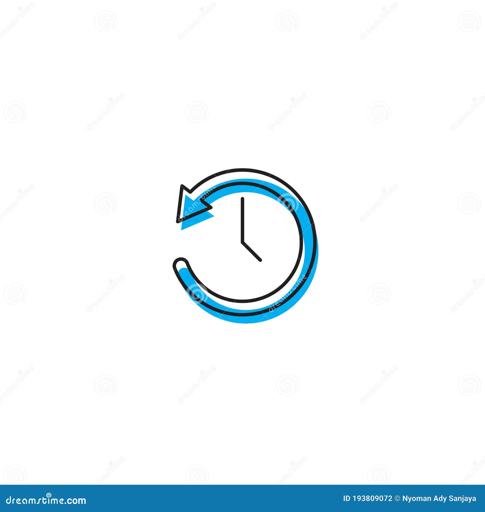 Time Back Symbol Vector Icon Isolated on White Background Stock Vector ...
