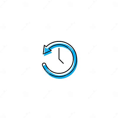 Time Back Symbol Vector Icon Isolated on White Background Stock Vector ...