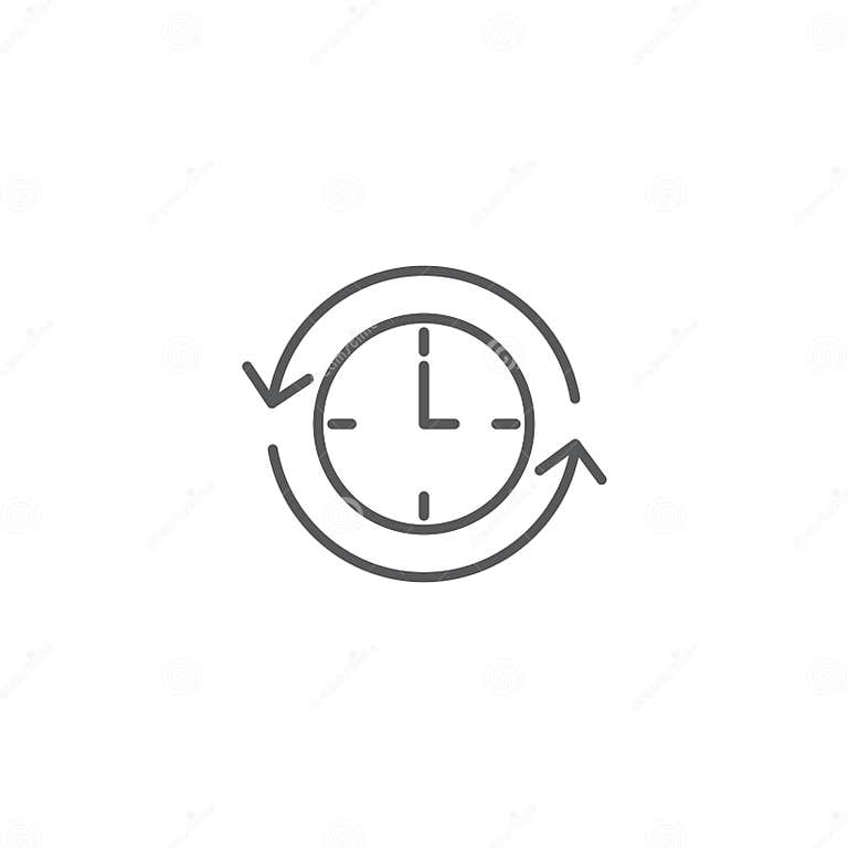 Time Back Symbol Vector Icon Isolated on White Background Stock Vector ...