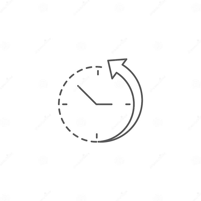 Time Back Symbol Vector Icon Isolated on White Background Stock Vector ...