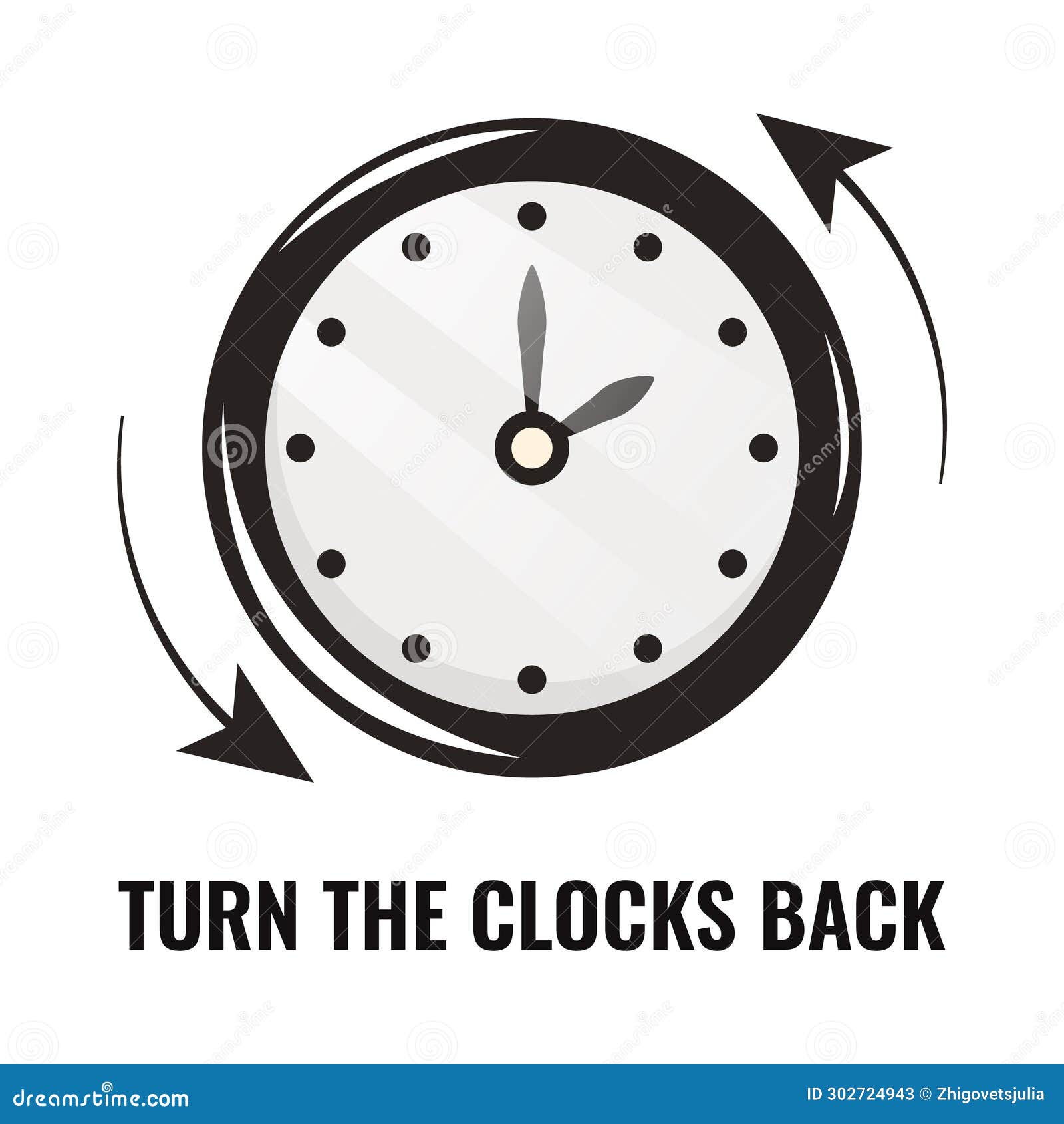 Time Back Vector Icon. Turn the Clocks Back Stock Vector - Illustration ...
