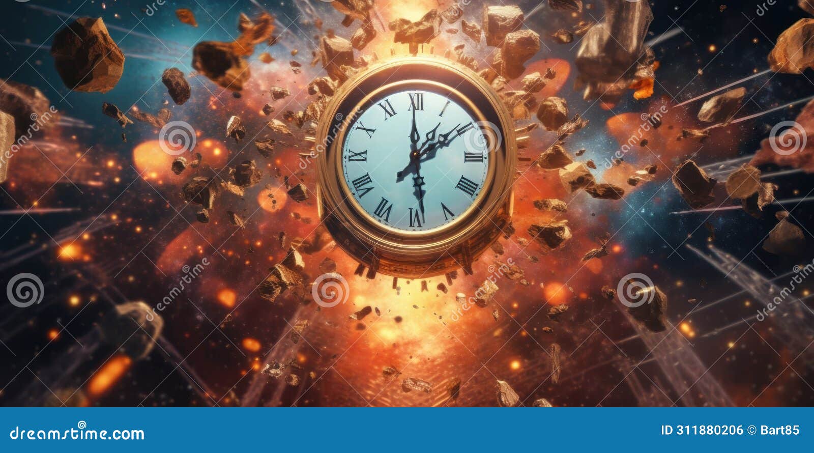 Time Beyond Earth Clock in Space Illustrating Futuristic Concept ...