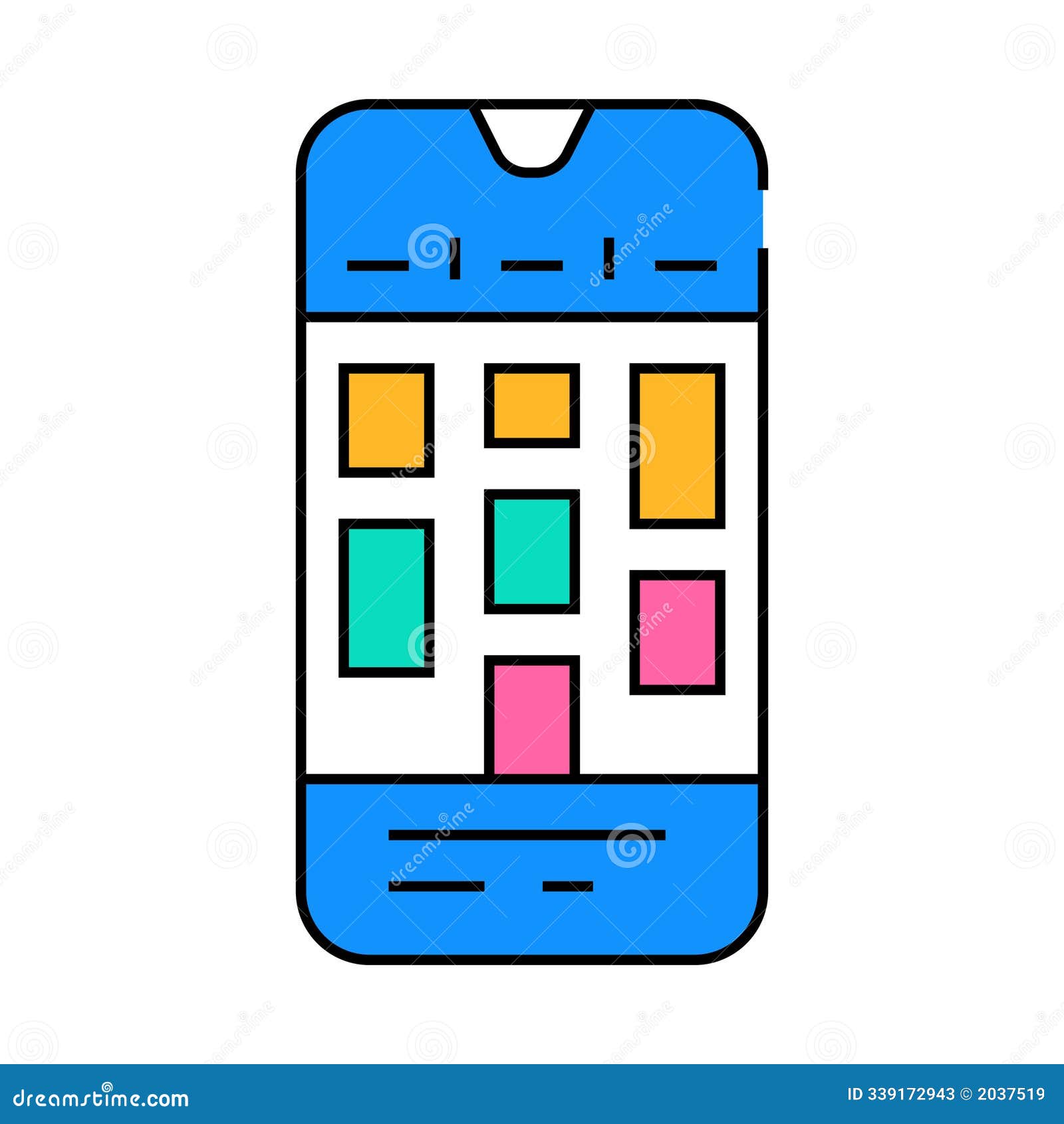 Time Blocking Concept. Vector Of A Man Staying Organized Planning His ...