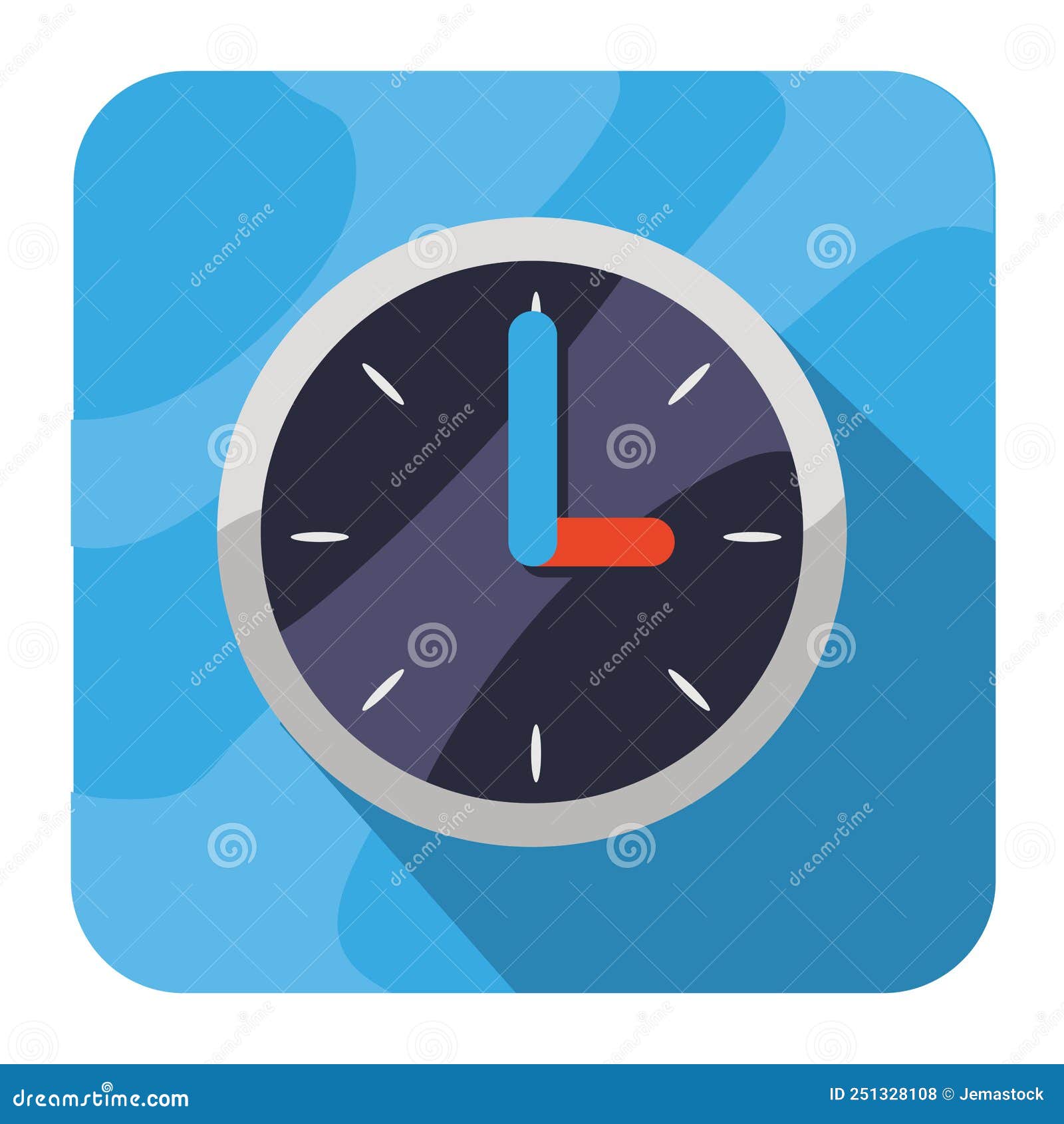 Time blue app button stock vector. Illustration of watch - 251328108