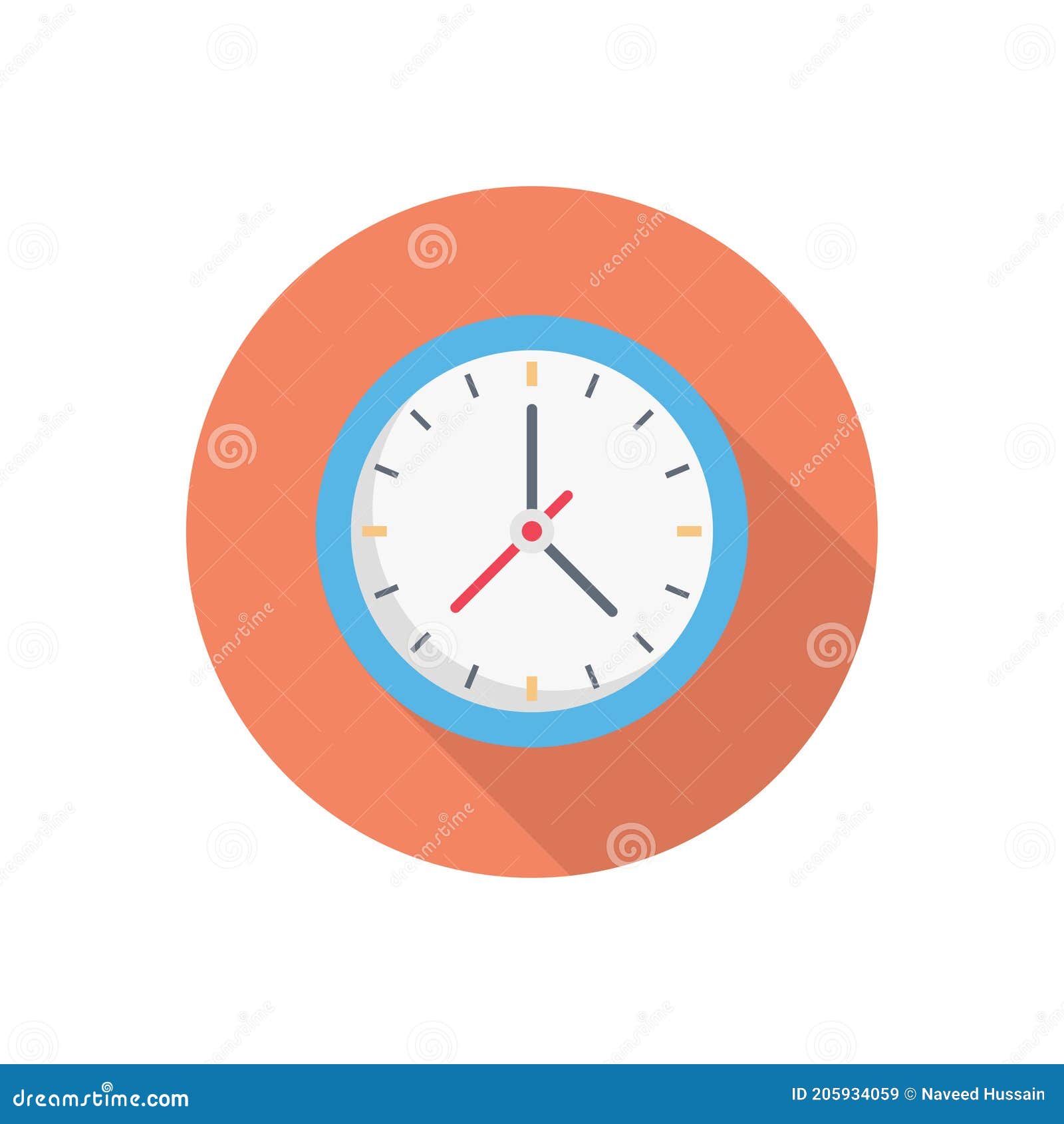 Time Vector Flat Colour Icon Stock Vector - Illustration of concept ...