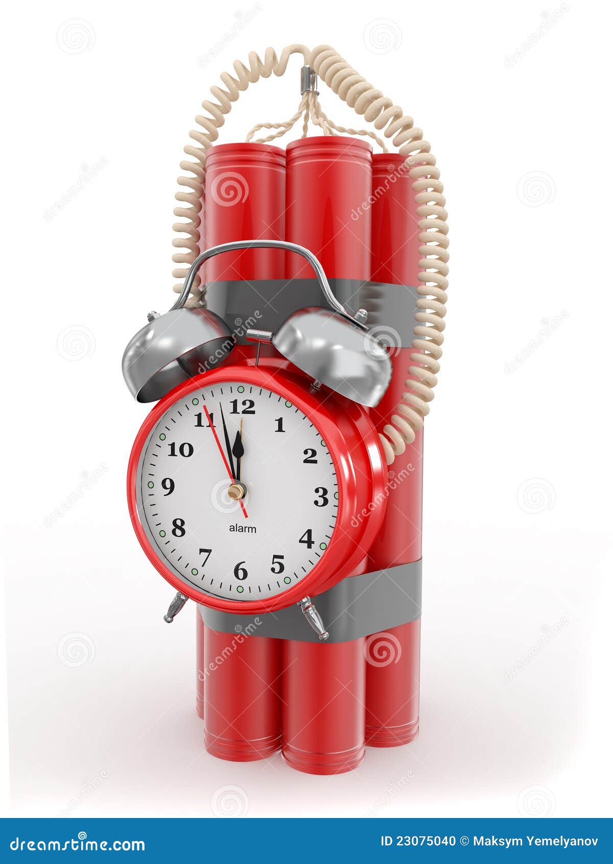 Time Bomb with Alarm Clock Detonator. Dynamit Stock Illustration ...