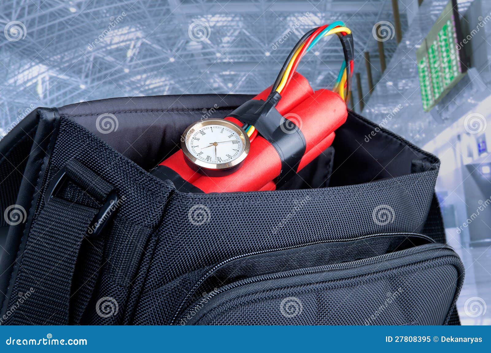 Time bomb in a backpack stock image. Image of violence - 27808395