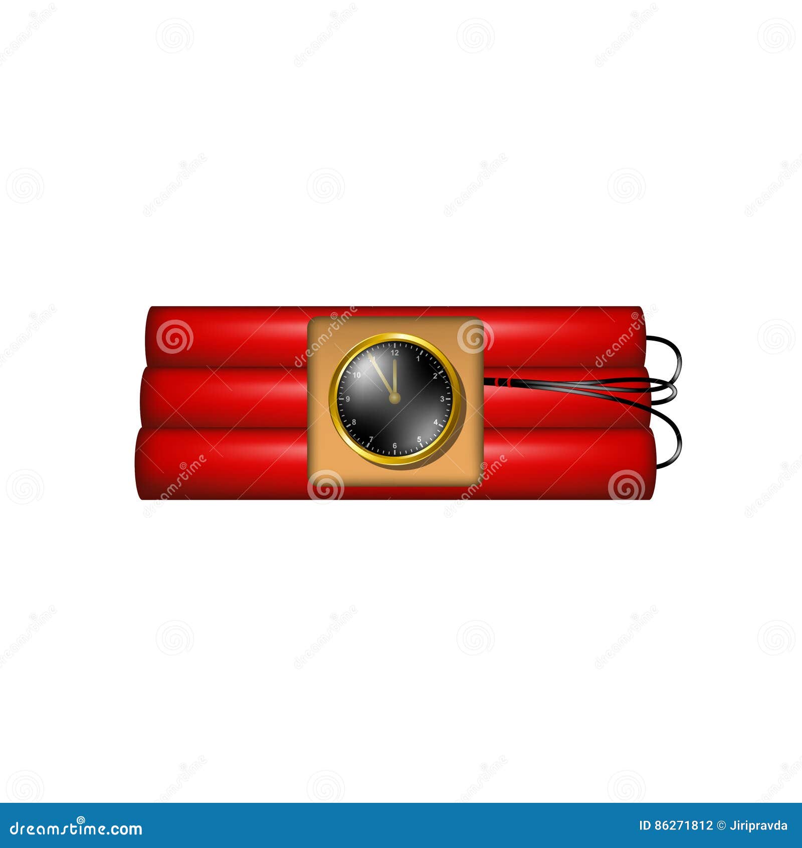 Time Bomb Connected To Clock Explodes Stock Vector - Illustration of ...