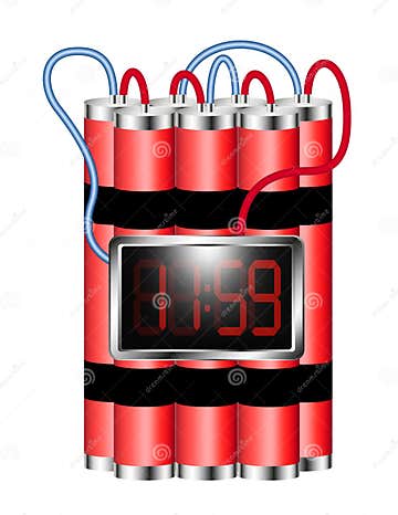 Time Bomb Connected To Digital Clock Explodes Stock Vector ...