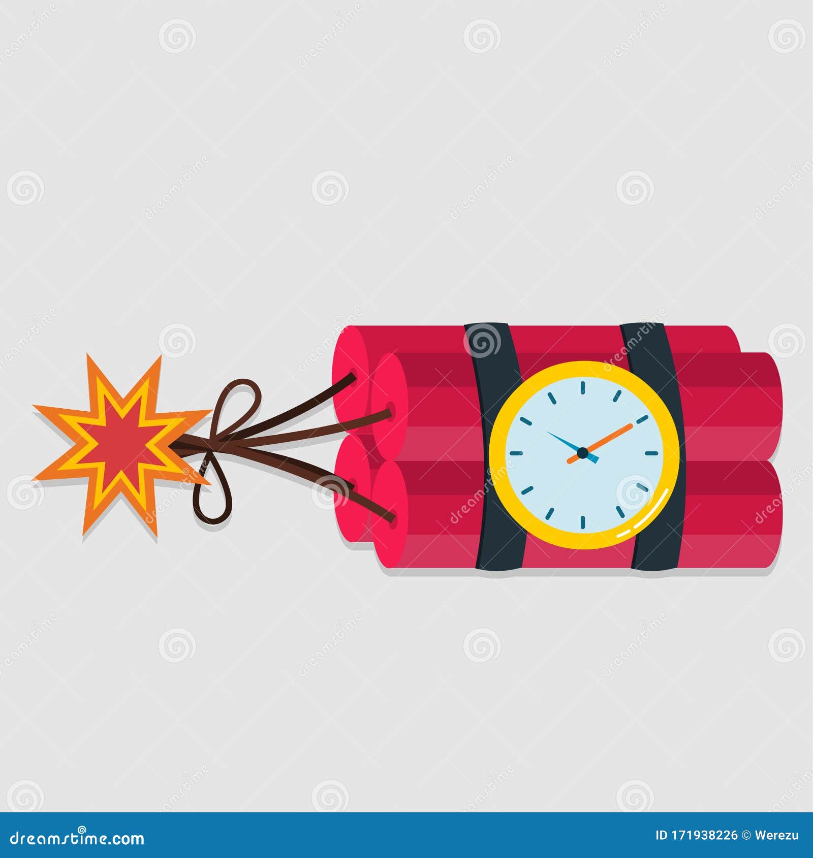 Time Bomb Explosive Isolated Vector Illustration Stock Vector ...