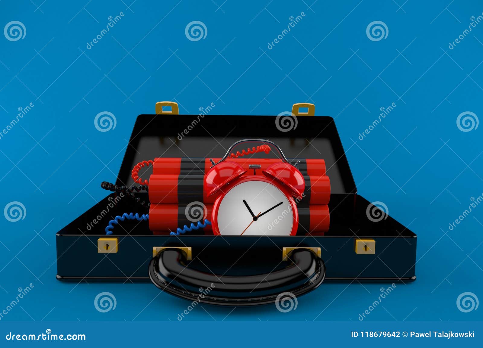 Time bomb inside briefcase stock illustration. Illustration of detonate ...