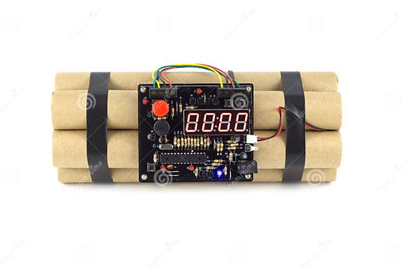 Time Bomb Isolated on White Stock Photo - Image of closeup, view: 33853026