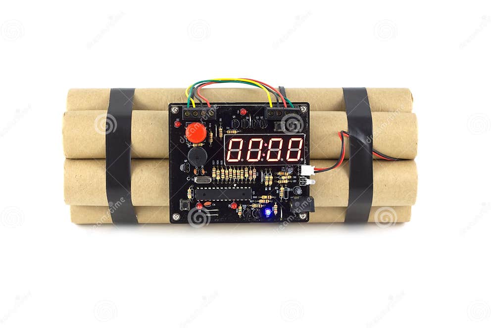 Time Bomb Isolated on White Stock Photo - Image of closeup, view: 33853026