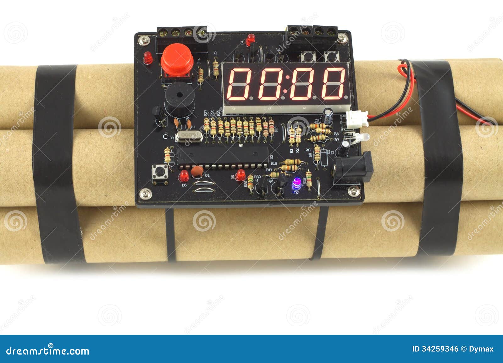 Time Bomb Isolated on White Stock Photo - Image of explosion ...