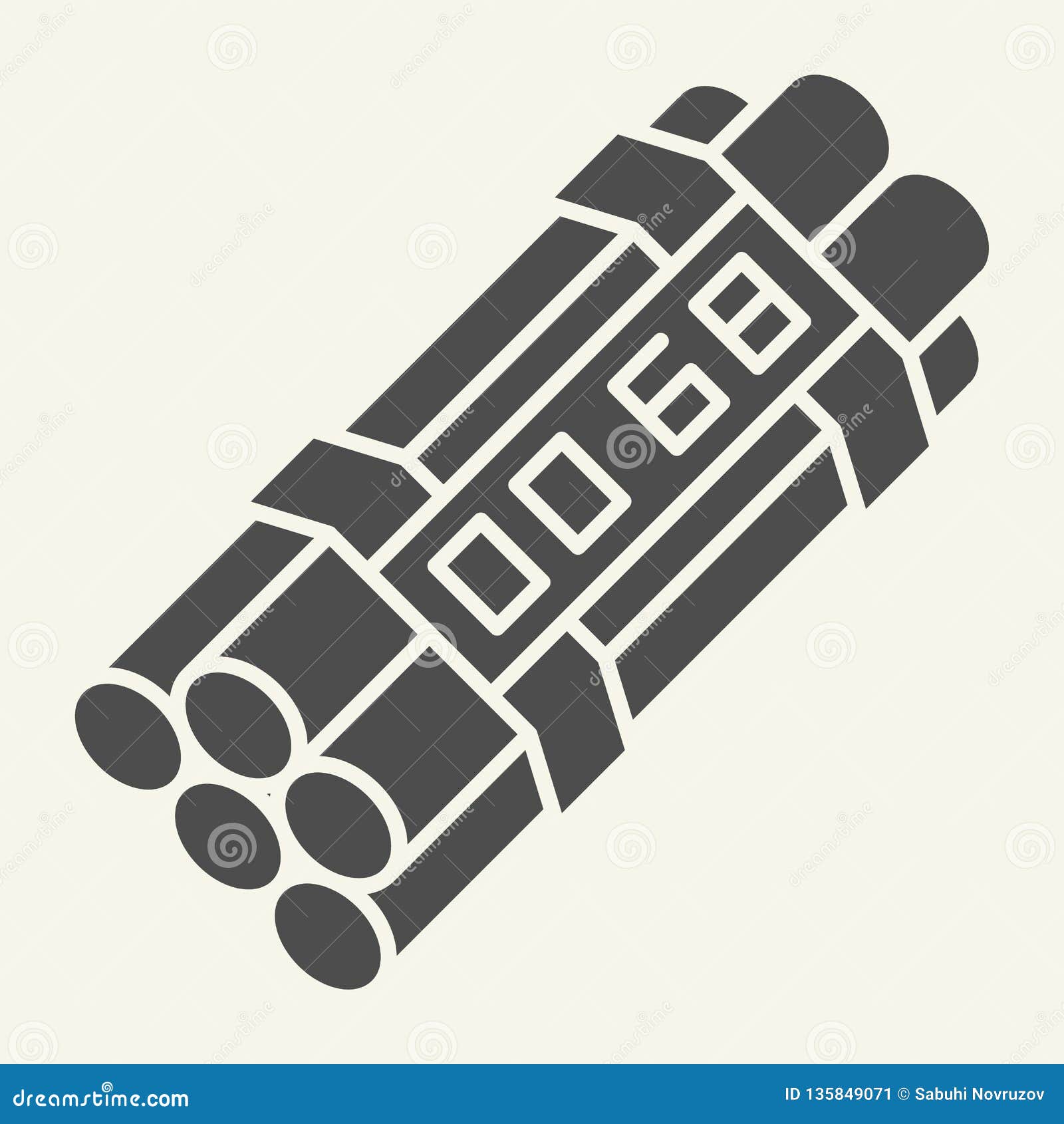 Time Bomb Solid Icon. Dynamite Vector Illustration Isolated on White ...