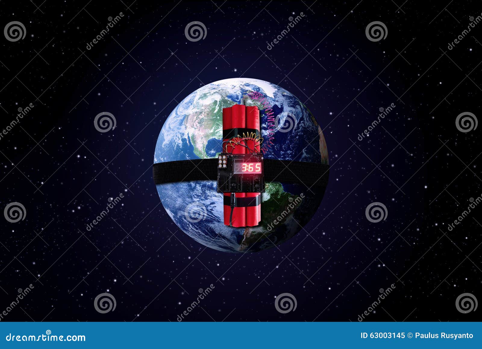Time Bomb with a World Globe Stock Illustration - Illustration of issue ...