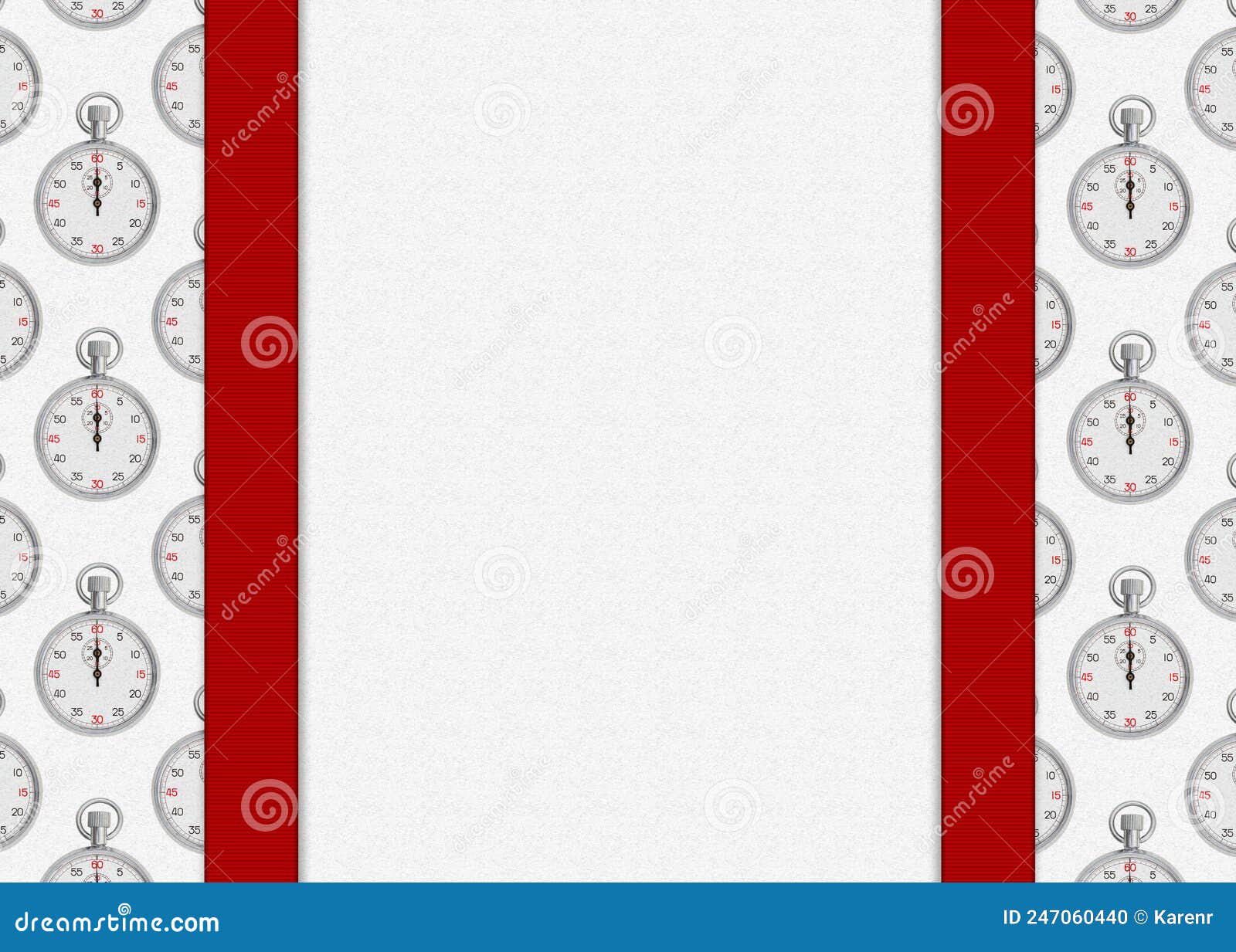 Time Border with Silver Stopwatch on White Stock Photo - Image of watch ...