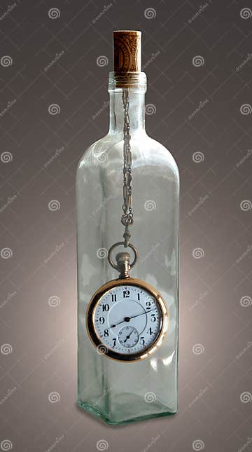 Time in a Bottle stock photo. Image of objects, clock - 3934912
